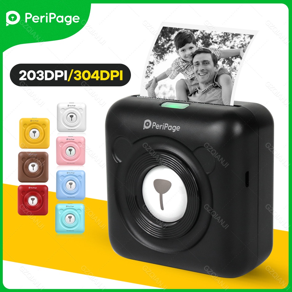 PeriPage A6 304dpi Portable Photo Label Mini Printer Thermal Bluetooth Wireless Printer For ...