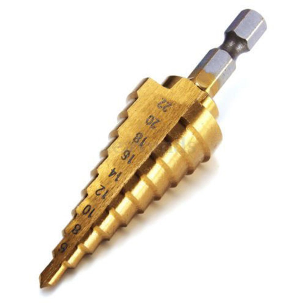 4-22mm HSS Hex Titanium Cone Step Drill Bit Hole Cutter for Sheet Metal ...