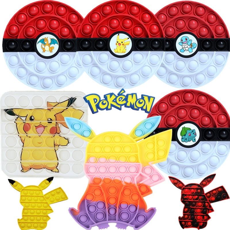 Pokemon Pop it Fidget Toys 13.5cm Reliver Stress Bulbasaur Squirtle ...
