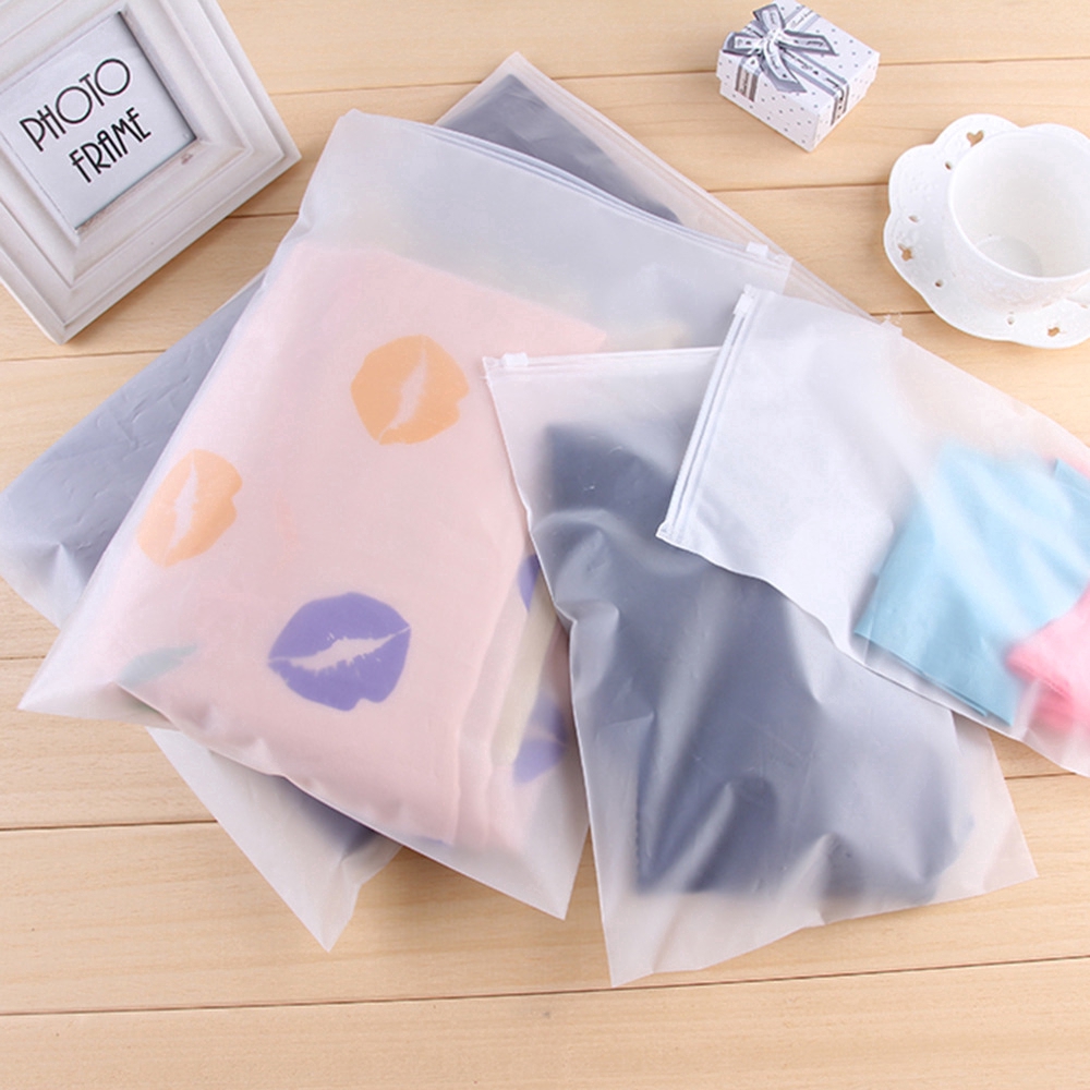 1 3 5 Pcs Portable Matte Frosted Travel Pouch Storage Bag Sealed