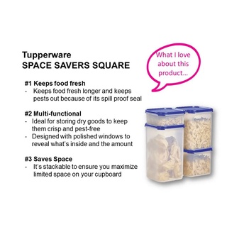 Tupperware Space Saver Square Set #1,2,3,4 | Shopee Philippines