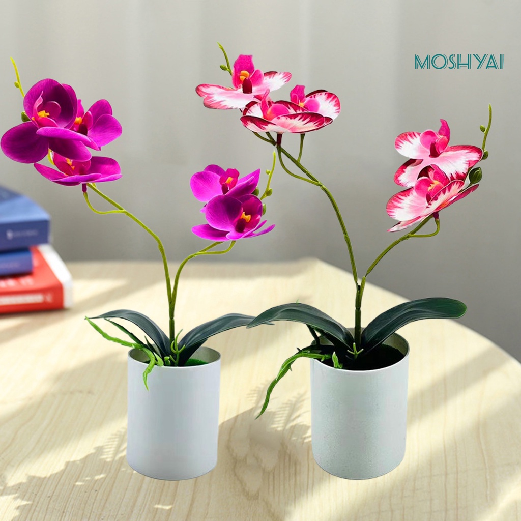 moshyai Realistic Fake Bonsai Long-lasting 5 Heads Decorative Beautiful ...