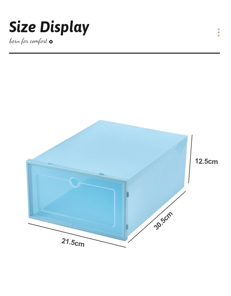 ShoeBox Color Shoe Box Foldable Drawer Case Storage box Plastic Storage ...