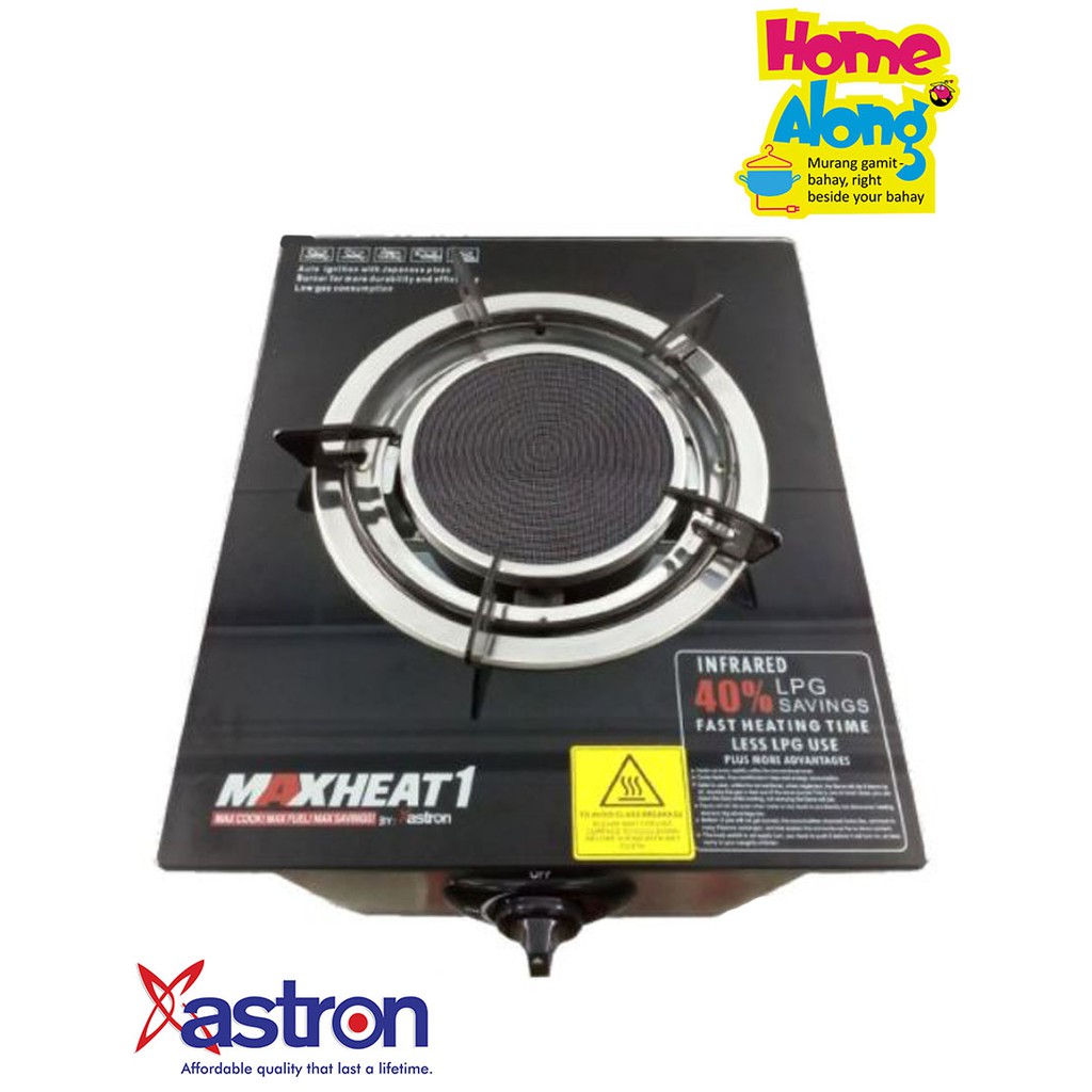 ASTRON Single Burner Ceramic Gas Stove with Tempered Glass Top -LPG ...