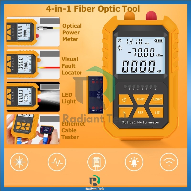 4 in1 Optical Power Meter OPM Visual Fault Locator VFL 5km LED Network ...