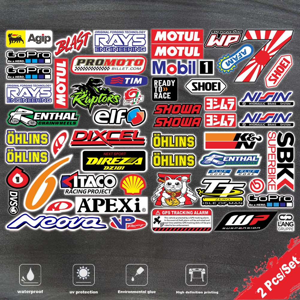 2 Set A4 Motorcycle Glossy Film Decals Waterproof Vinyl Tank PVC ...