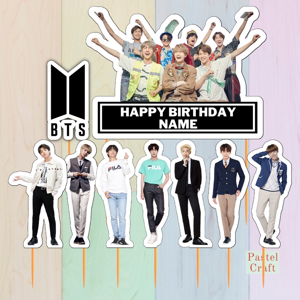 BTS Customized Cake Topper for Birthday Party / Events / Celebrations ...