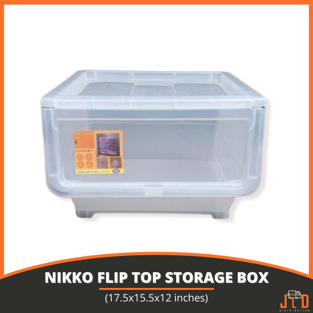 Nikko Flip Top Storage Box with Wheels Big Container Large Fliptop Sari ...