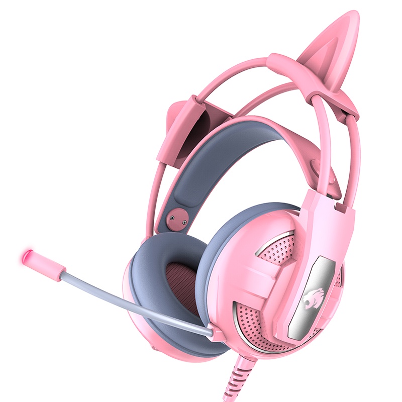 Gaming Headset with Mic Cute sakura Pink Headphone with Microphone Cat ...