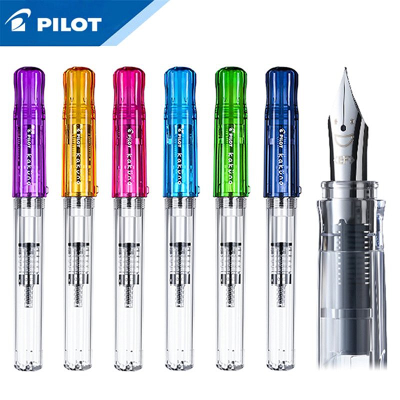 Japanese Pilot Smiley Face Pen KAKUNO Transparent Student Calligraphy ...