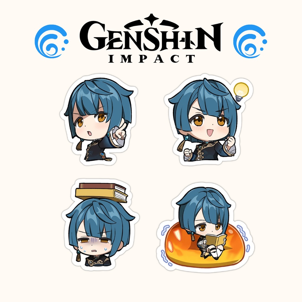 Genshin Impact Xingqiu Emoji Sticker Set (4pcs) | Shopee Philippines