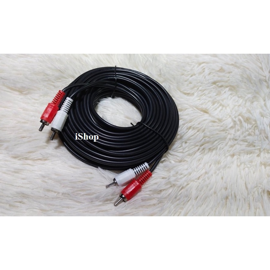 RCA Jack 2x2 Male to Male Cord Stereo Audio Cable Twin Phono RCA Plugs ...