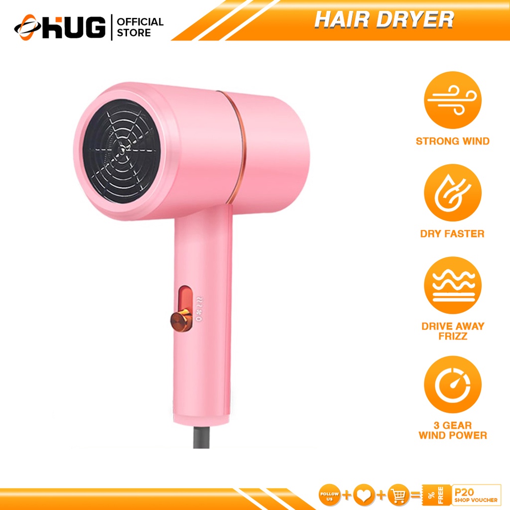 HUG Hair Dryer Mini Travel Compact Hair Salon Style Blower Electric ...