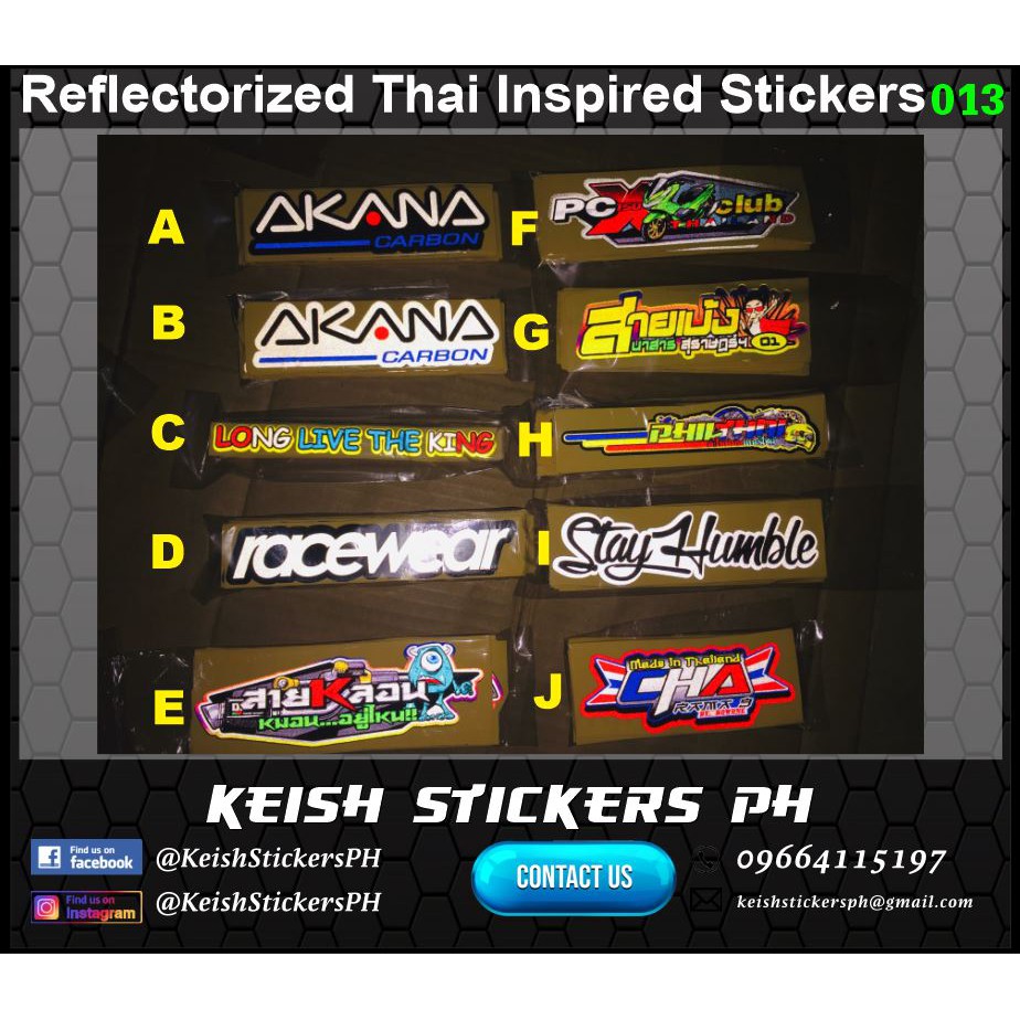 Thai Inspired Reflectorized Stickers 013 | Shopee Philippines