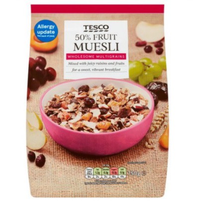 Tesco 50% Fruit Muesli Wholesome Multigrain 750grams | Shopee Philippines