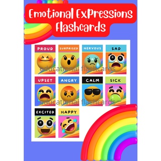EMOJI EMOTIONS , EXPRESSIONS , FEELINGS FLASHCARDS AND CHARTS for kids ...
