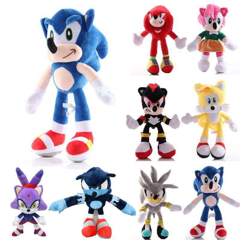 YUNLEO 28cm Anime Sonic Plush Toys Doll Shadow Sonic Soft Mainan Baby ...