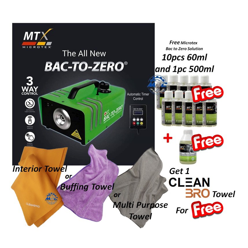Microtex Bac to Zero Machine version 2 Interior Car Care Sanitizing Odor Eliminator free ...