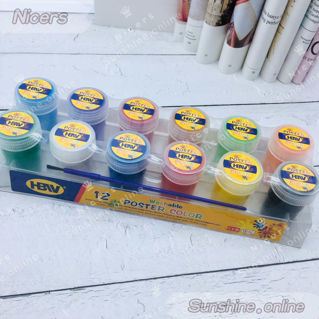 HBW #C2-25 Original 12in1 Washable Poster Color | Shopee Philippines