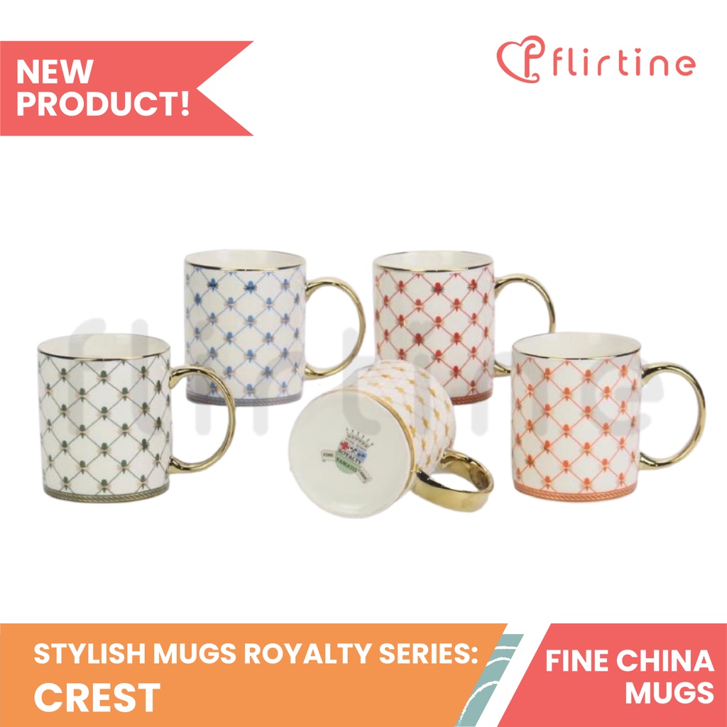 Stylish Mugs Royalty Series: Crest Fine China Mugs | Shopee Philippines