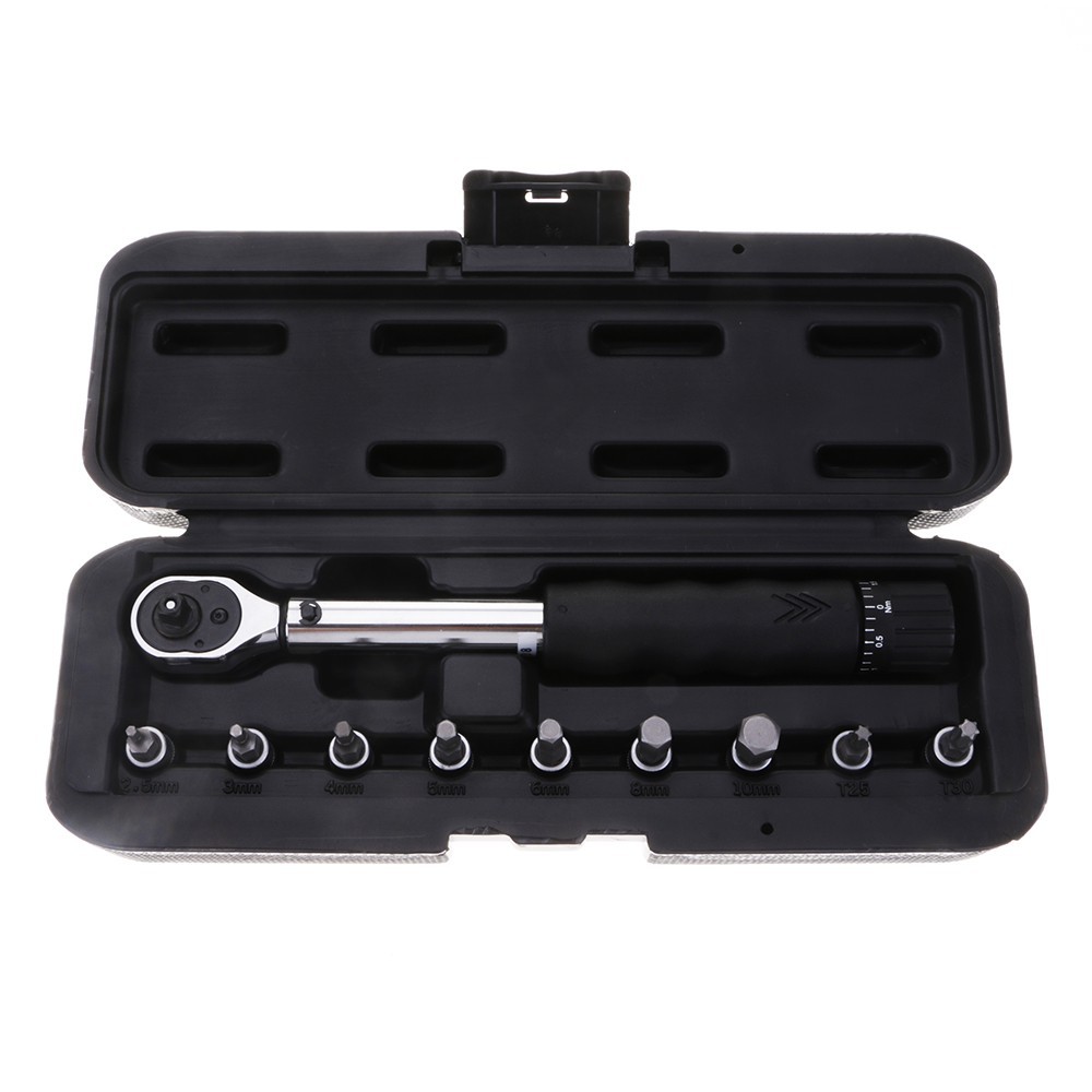 10pcs Bicycle Torque Wrench Allen Key Tool Socket Bits Set Kit 1/4 ...