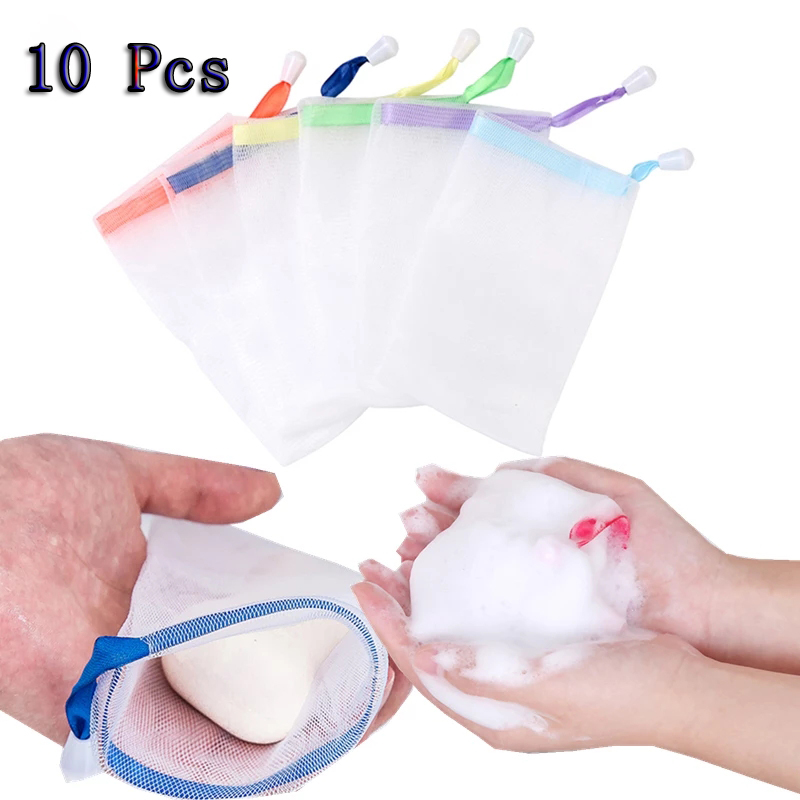 10 Pack Nylon Soap Foaming Net Mesh Bags Bathroom Hanging Handmade