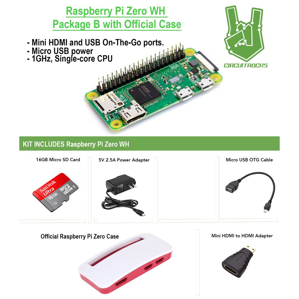 Raspberry Pi Zero Wh Package B With Official Case Shopee Philippines 