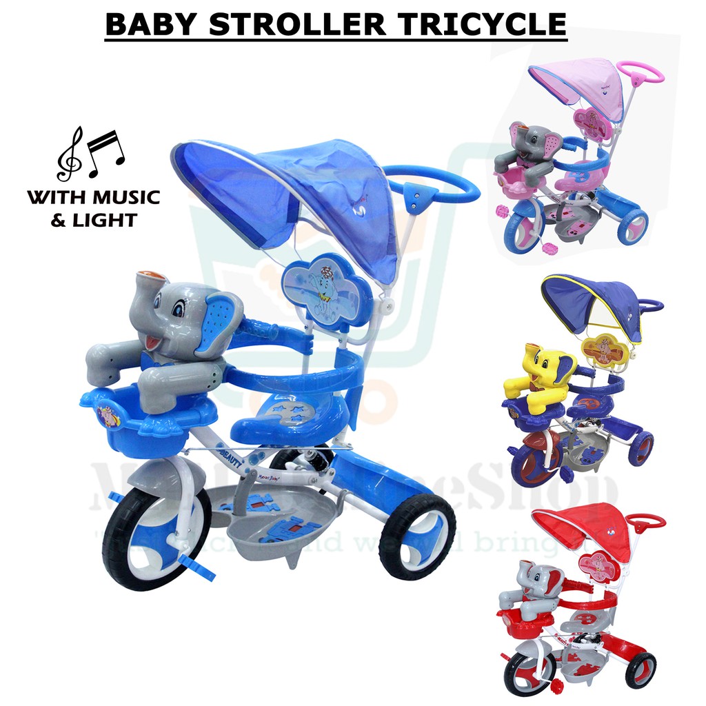Moonbaby Stroller Bike Tricycle with Canopy MB-3104AP | Shopee Philippines