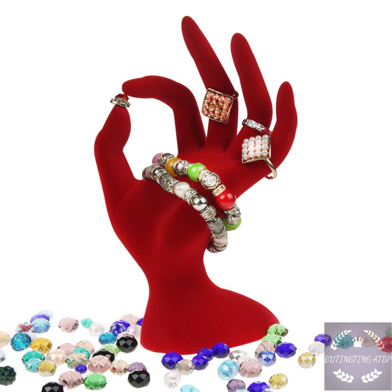 ok hand Jewerly Display Stand Velvet and Plastic Ring Bracelet necklace ...