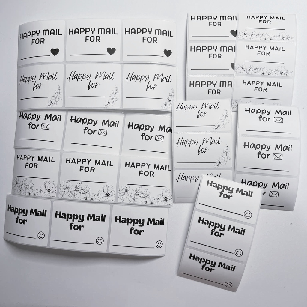 HAPPY MAIL FOR (Write Name) Customized Thermal Packaging Sticker Label ...