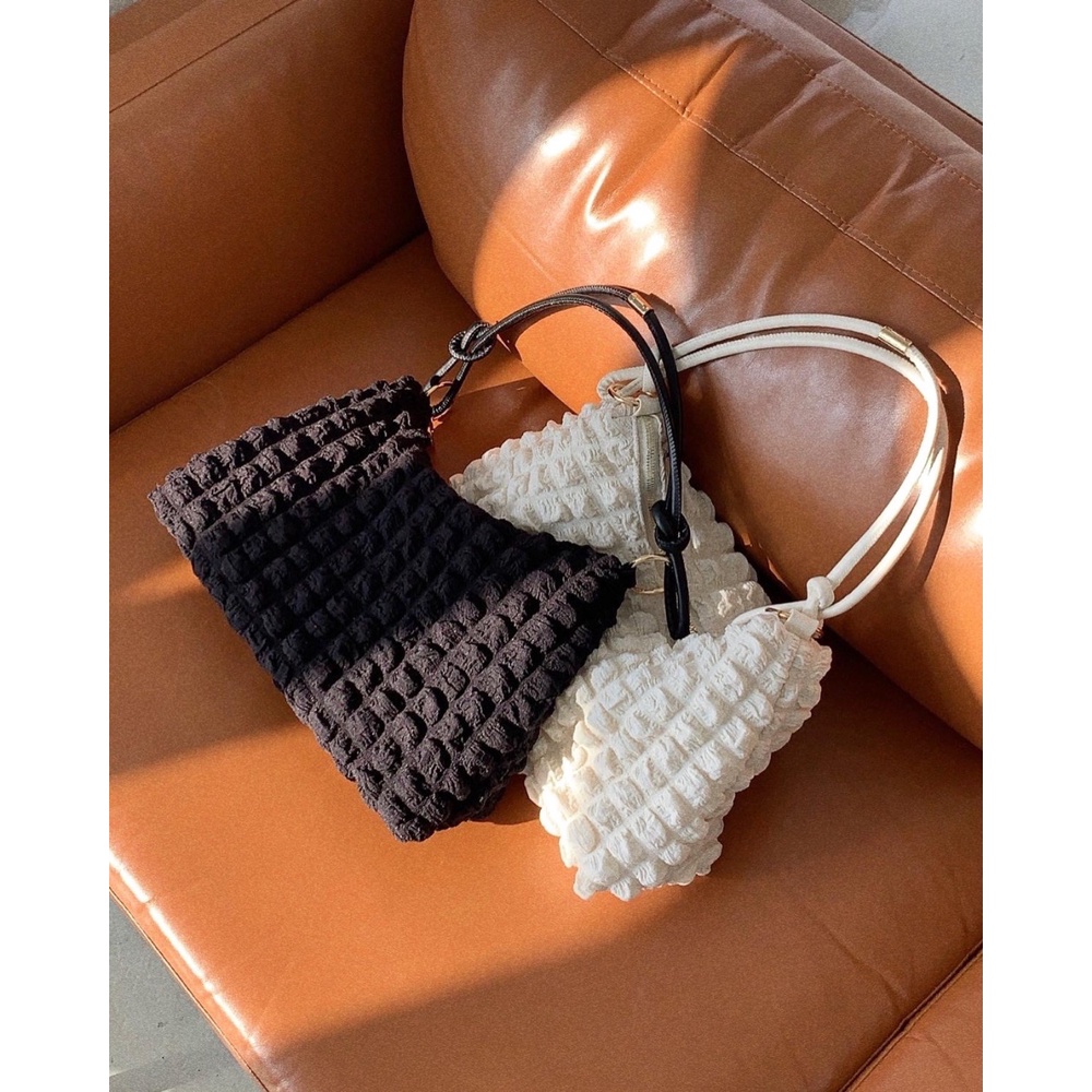 Cloud shoulder bag (ivory, black) | Shopee Philippines