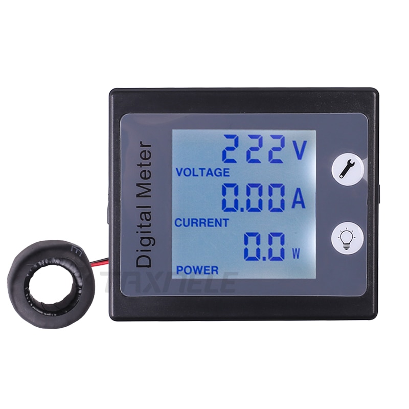 AC Single Phase Digital Electric Saver Power Meter Wattmeter 80-260VAC ...