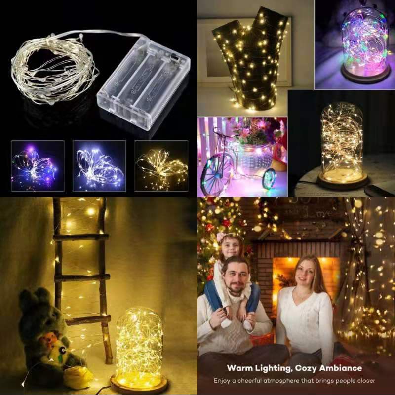 3M/5M/10M Fairy Lights LED Battery Operated Christmas Light Fairy ...