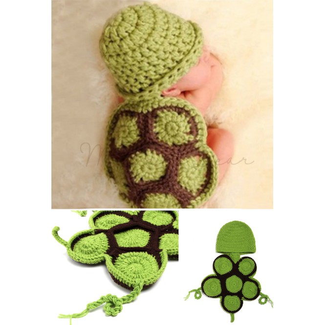 Baby Costume Turtle Shell Knitted Crochet Baby Costume Set Baby ...
