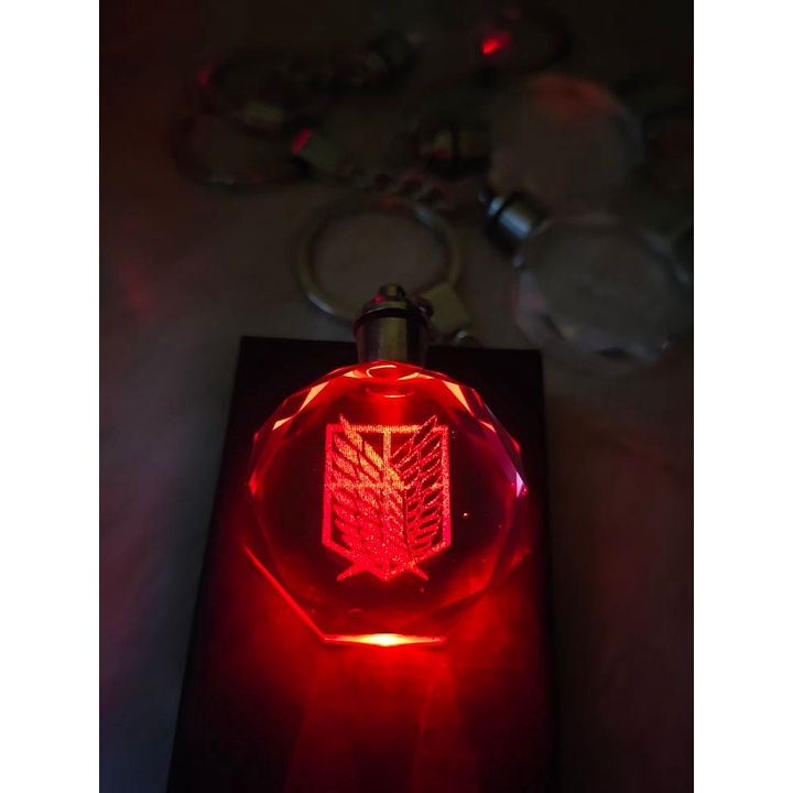 LED Crystal Keychains BTS Tinytan SB19 AOT Avengers logo Panda Luffy ...
