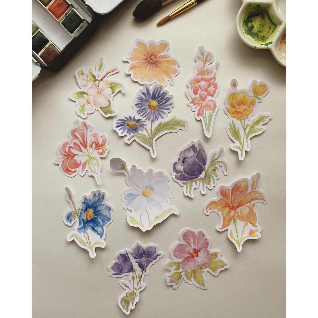 Watercolor Flowers Sticker Pack | Shopee Philippines
