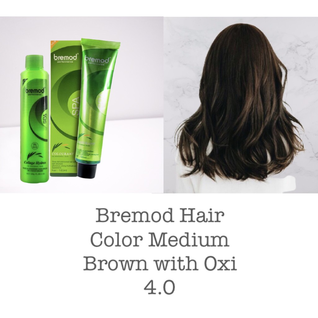 Bremod Hair Color Medium Brown 4.0 with developer 100ml | Shopee ...