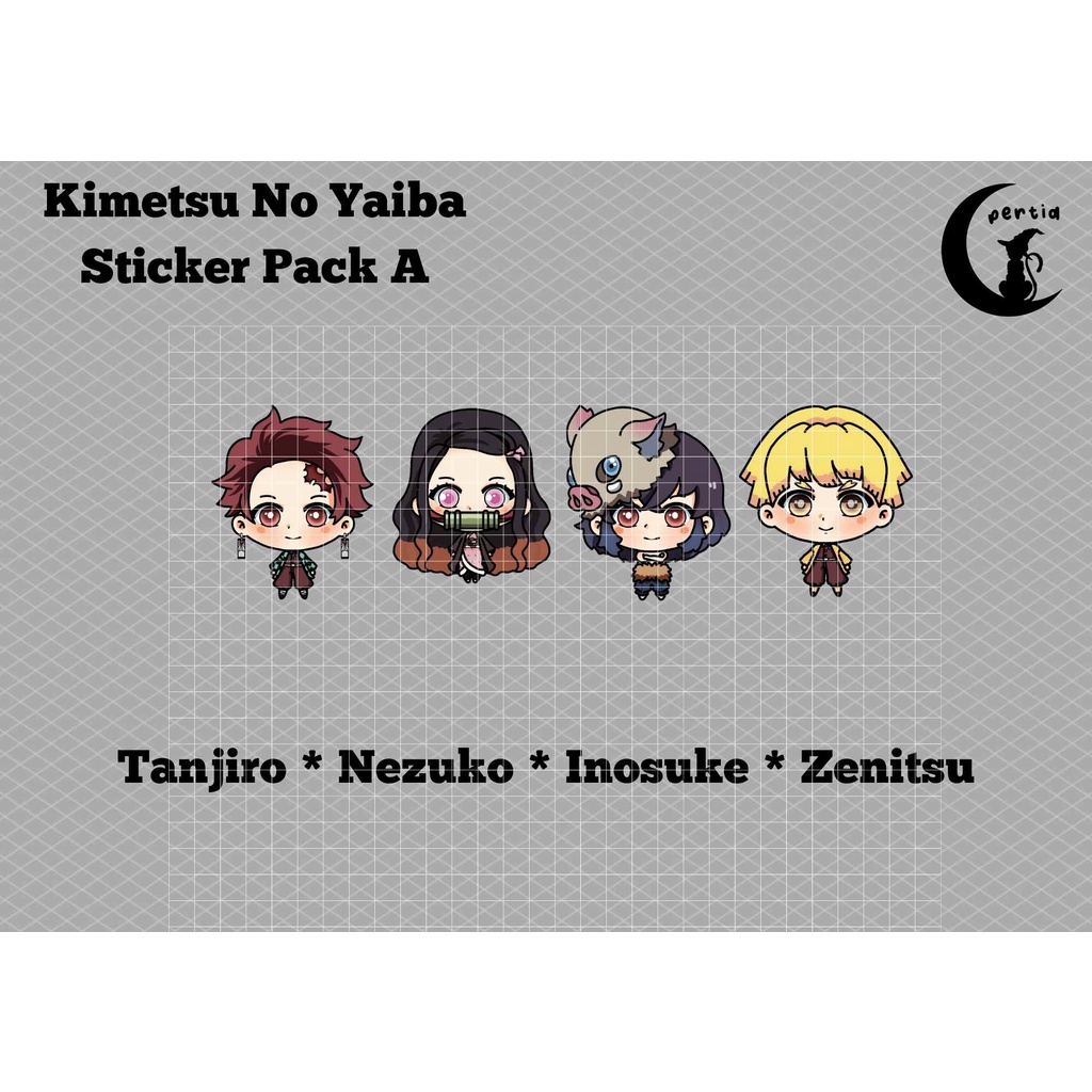 Kimetsu No Yaiba/Demon Slayer Characters Sticker Pack B | Shopee ...