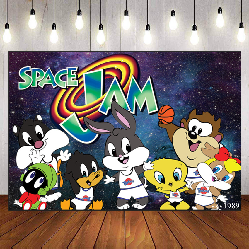 Cute Space Jam Backdrop For Photography Baby Shower Kids Space Night ...