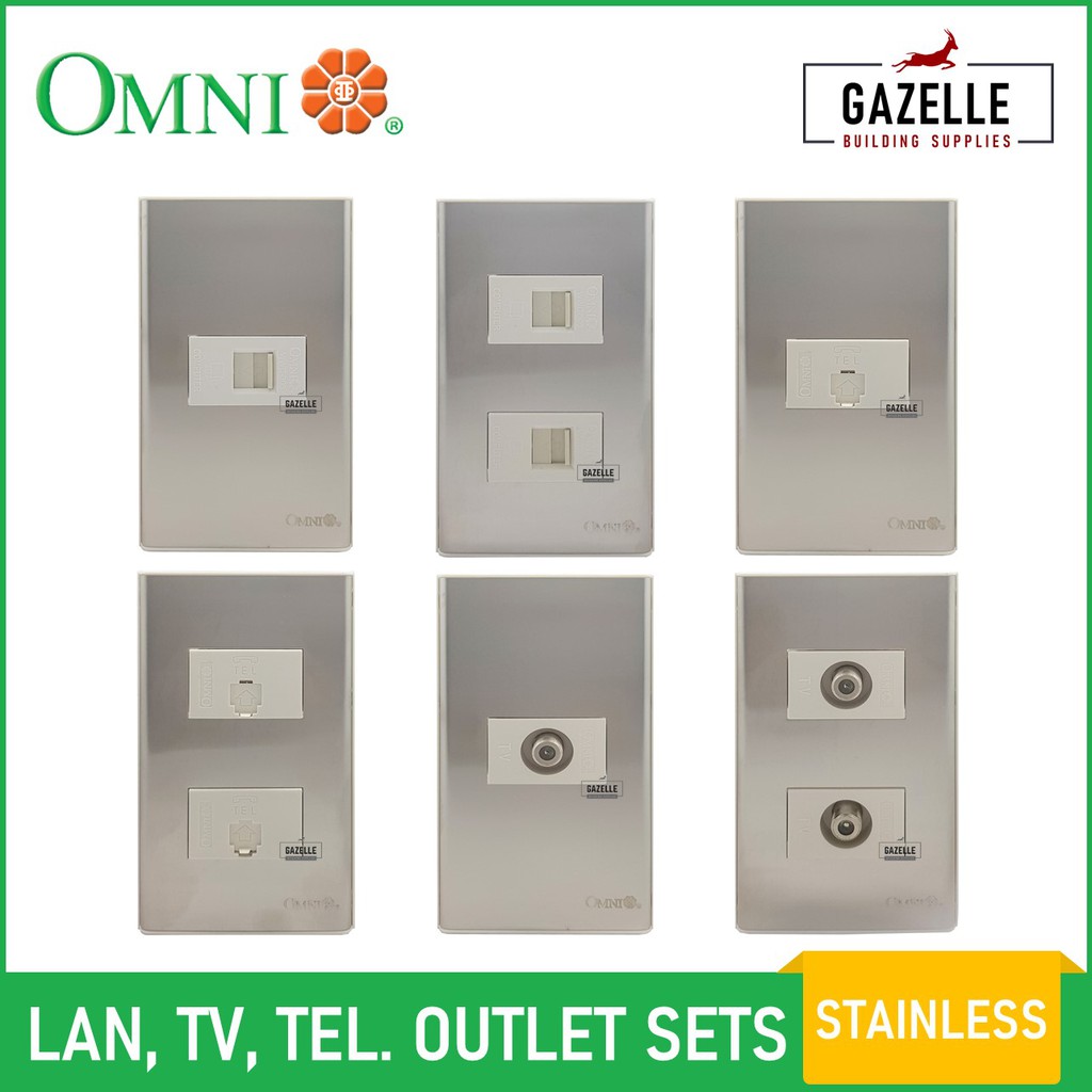 Omni Wide Series Television, Telephone, and LAN CAT5E Outlet Sets ...