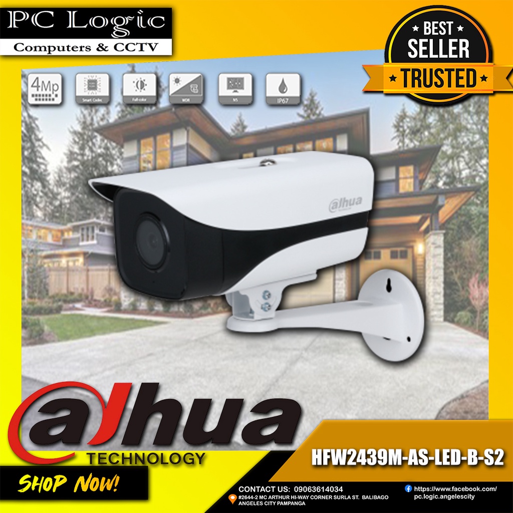 DAHUA DH-IPC-HFW2439MN-AS-LED-B-S2 4MP Lite Full-color Fixed-focal Bullet Network Camera ...