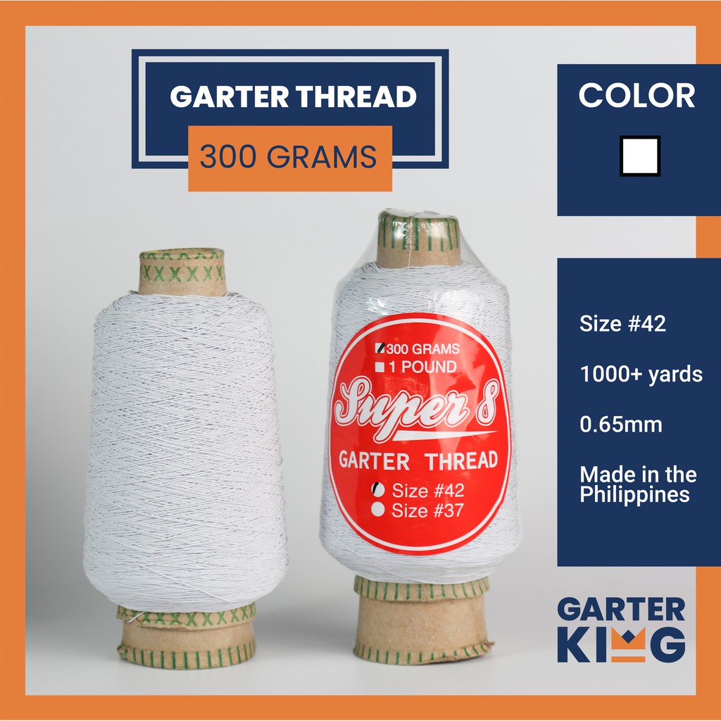 ELASTIC GARTER THREAD 300G WHITE (AROUND 1000 YARDS) TAGS SHIRRING ...