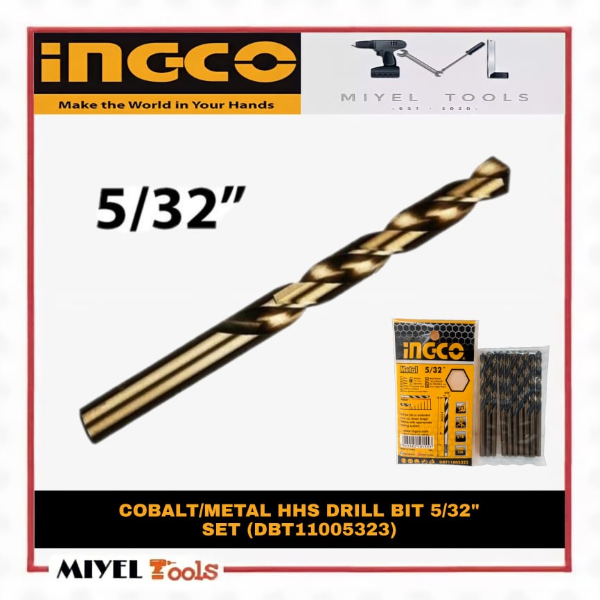 INGCO (10PCS) Cobalt HSS Drill Bit 5/32 INGCO (10PCS) Cobalt HSS Drill Bit 5/32