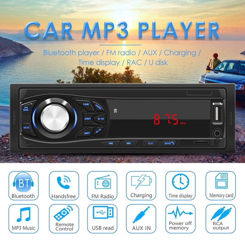 New Bluetooth MP3 Player 1 Din Car In-Dash Stereo Audio FM Bluetooth ...