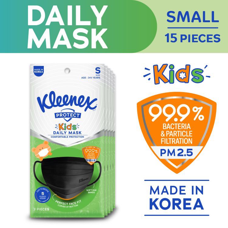 Kleenex Protect KIDS Daily Face Mask (Small) x 5 packs (15 masks ...