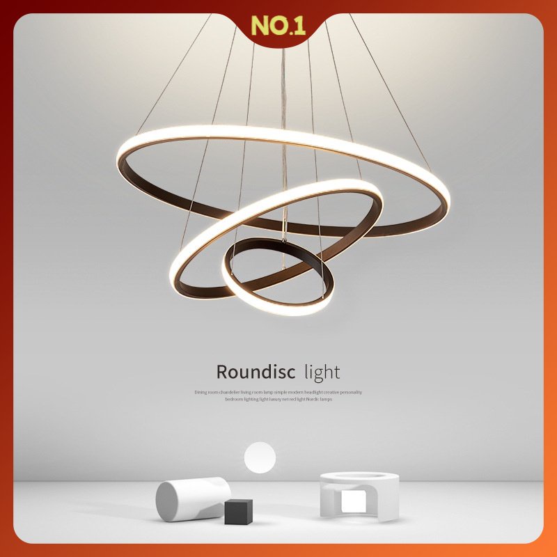 Tricolor light With remote control Modern chandelier Led three-ring ...
