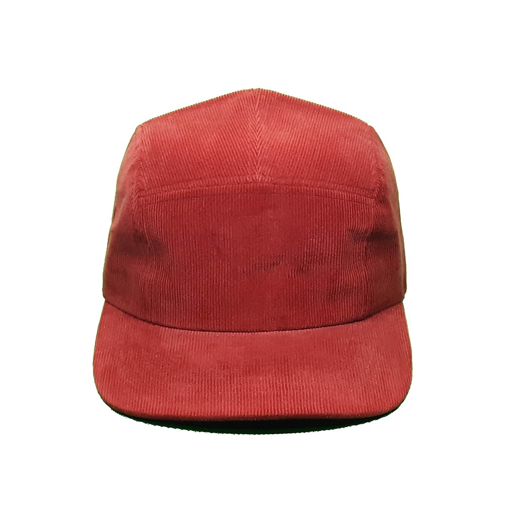 Plain Red Corduroy 5 Panel Strapback Cap | Shopee Philippines