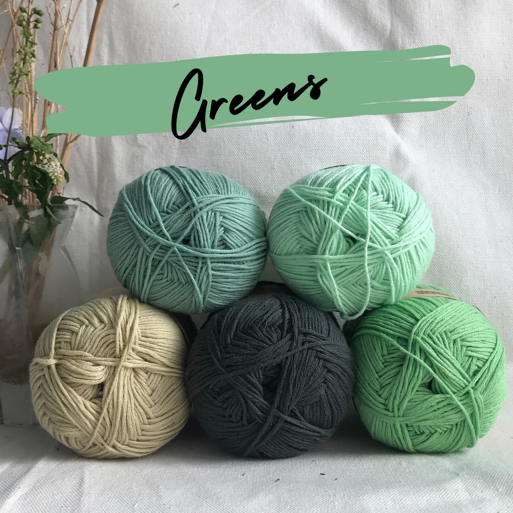 Soft Cotton Yarn (Greens) | 100% Pure Cotton Yarn 50g | Shopee Philippines