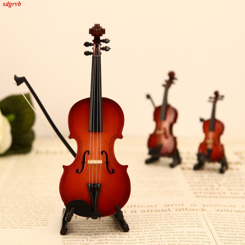 Mini Miniature Violin Model Replica with Stand and Case Mini Musical ...