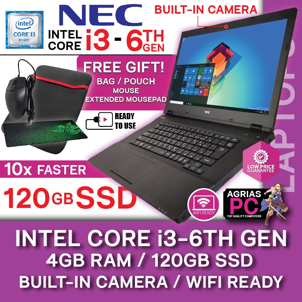 LAPTOP / NEC / INTEL CORE i3 - 6TH GEN / RAM OPTIONS / SSD OPTIONS ...